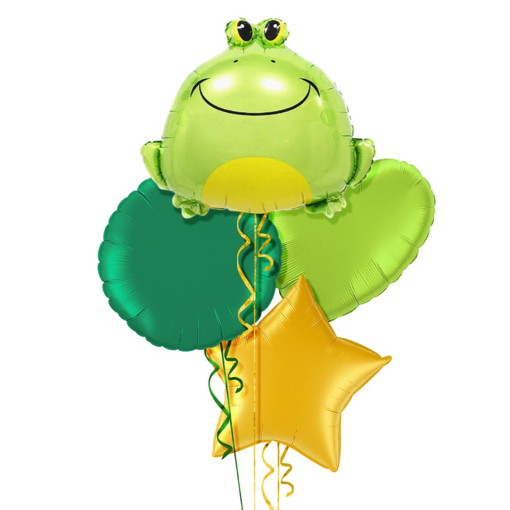 Grab Ribbit Ribbit Frog Foil Balloon Bouquet for Party Fun!