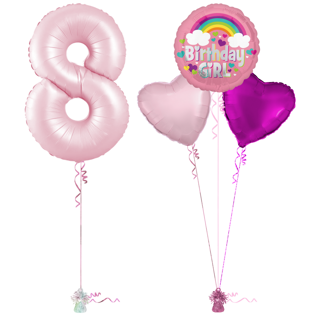 Pastel Pink 8th Birthday Balloon Bouquet Set – Balloon Town