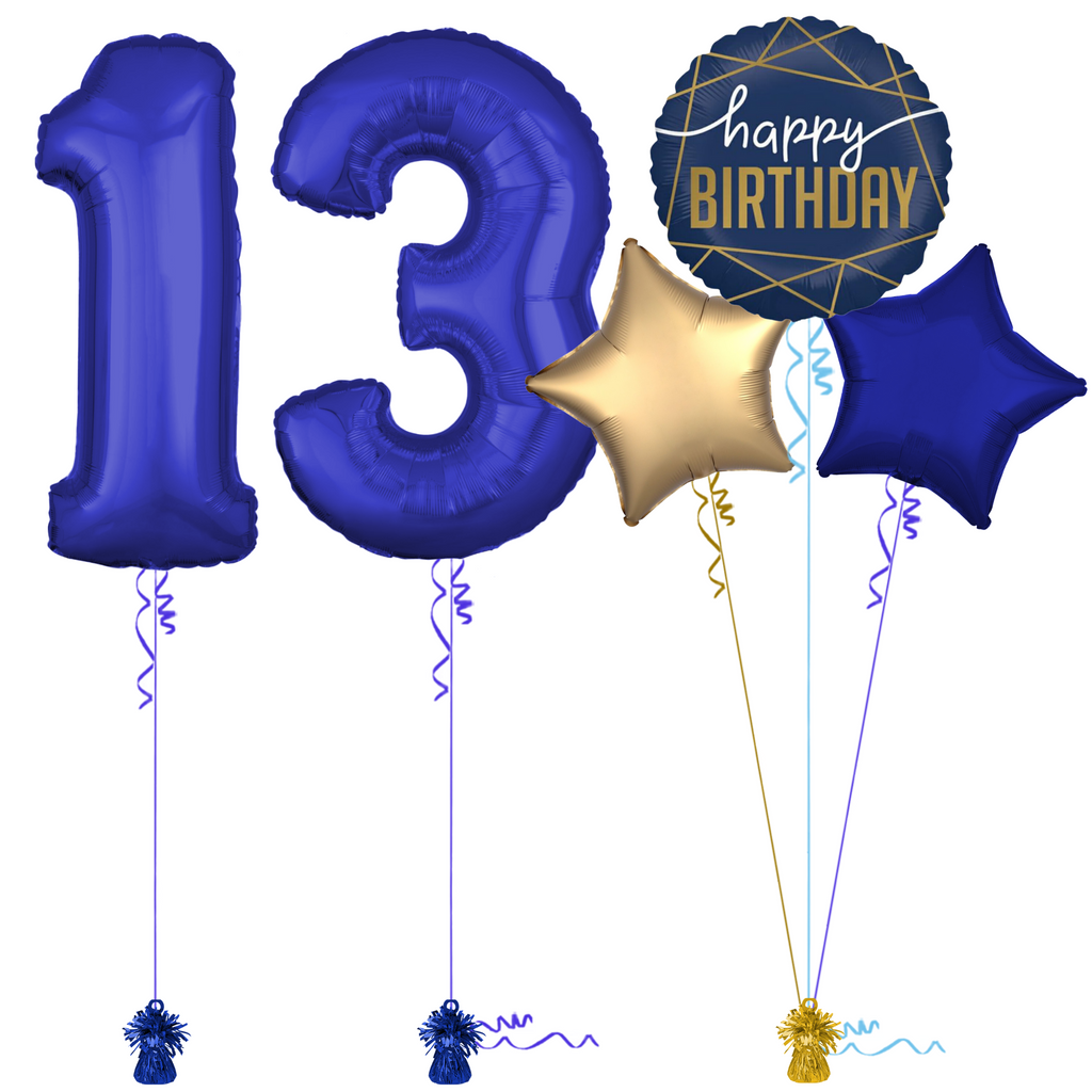 Royal Blue 13th Birthday Balloon Bouquet Set – Balloon Town