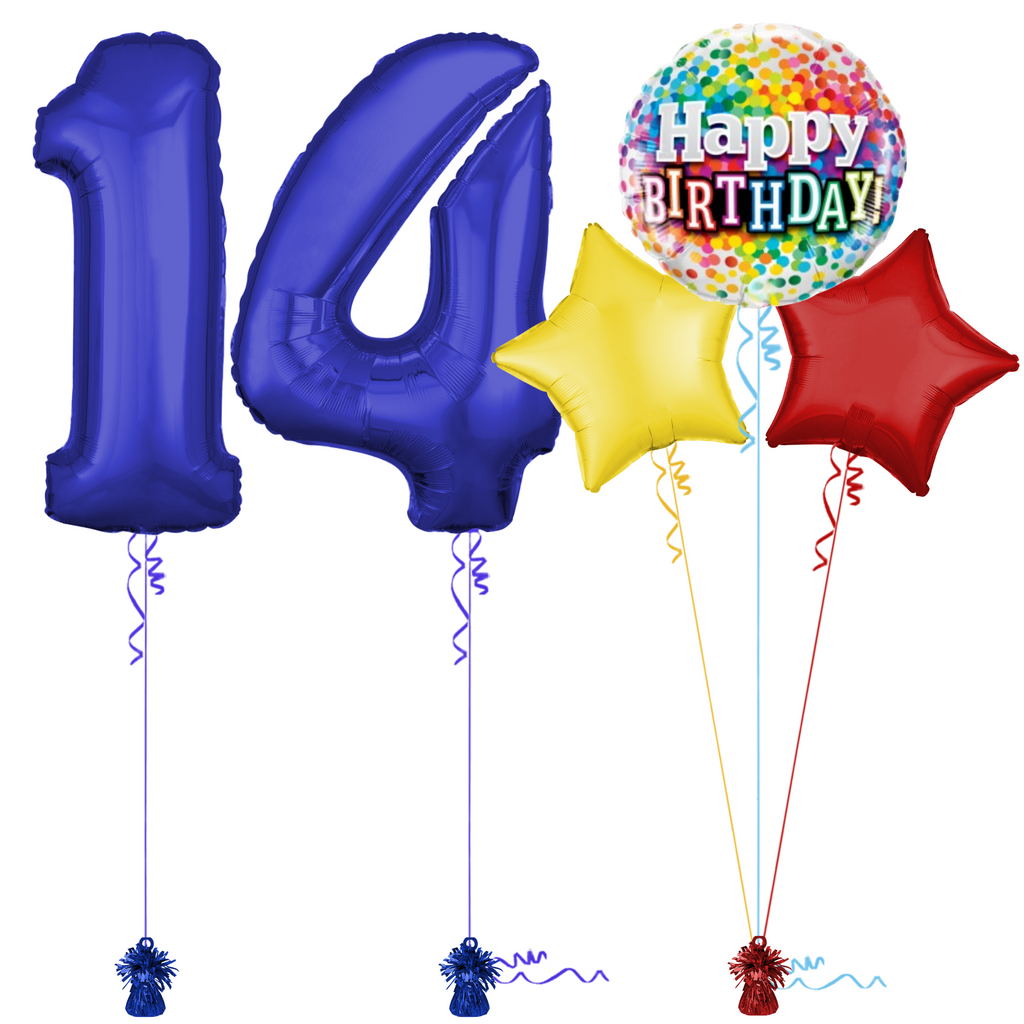 Royal Blue 14th Birthday Balloon Bouquet Set – Balloon Town