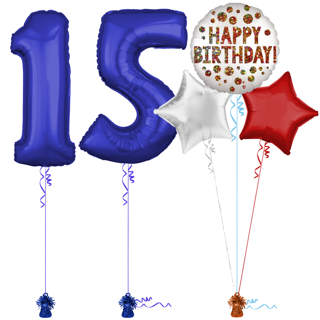 Royal Blue 15th Birthday Balloon Bouquet Set – Balloon Town