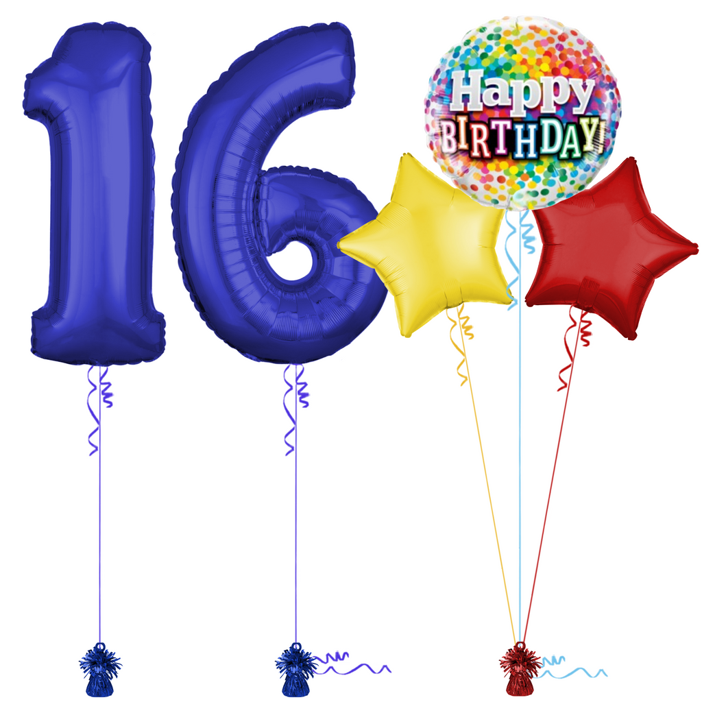 Royal Blue 16th Birthday Balloon Bouquet Set – Balloon Town