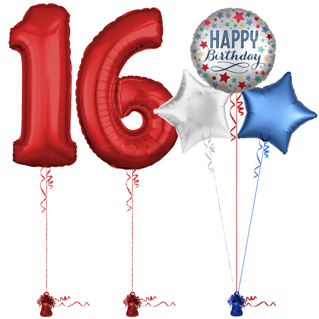 Red 16th Birthday Balloon Bouquet Set – Balloon Town