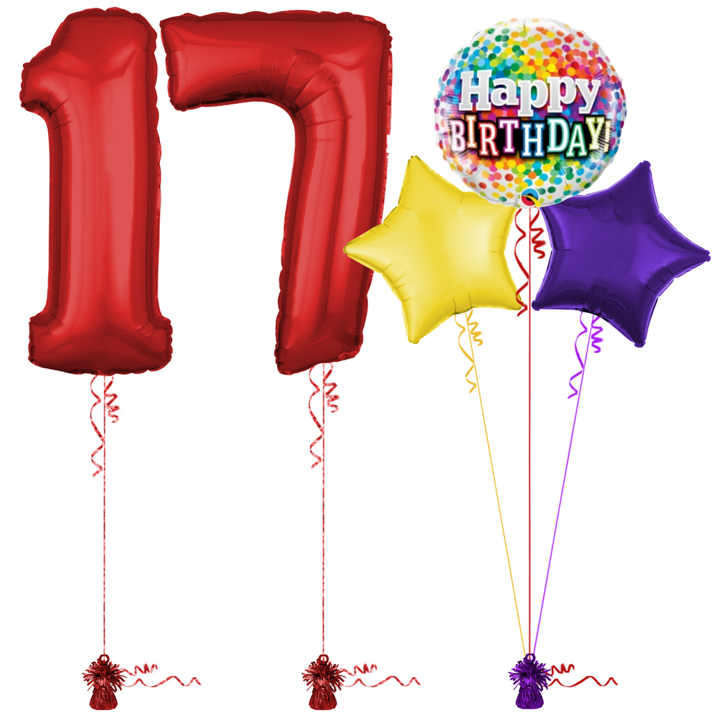 Red 17th Birthday Balloon Bouquet Set – Balloon Town
