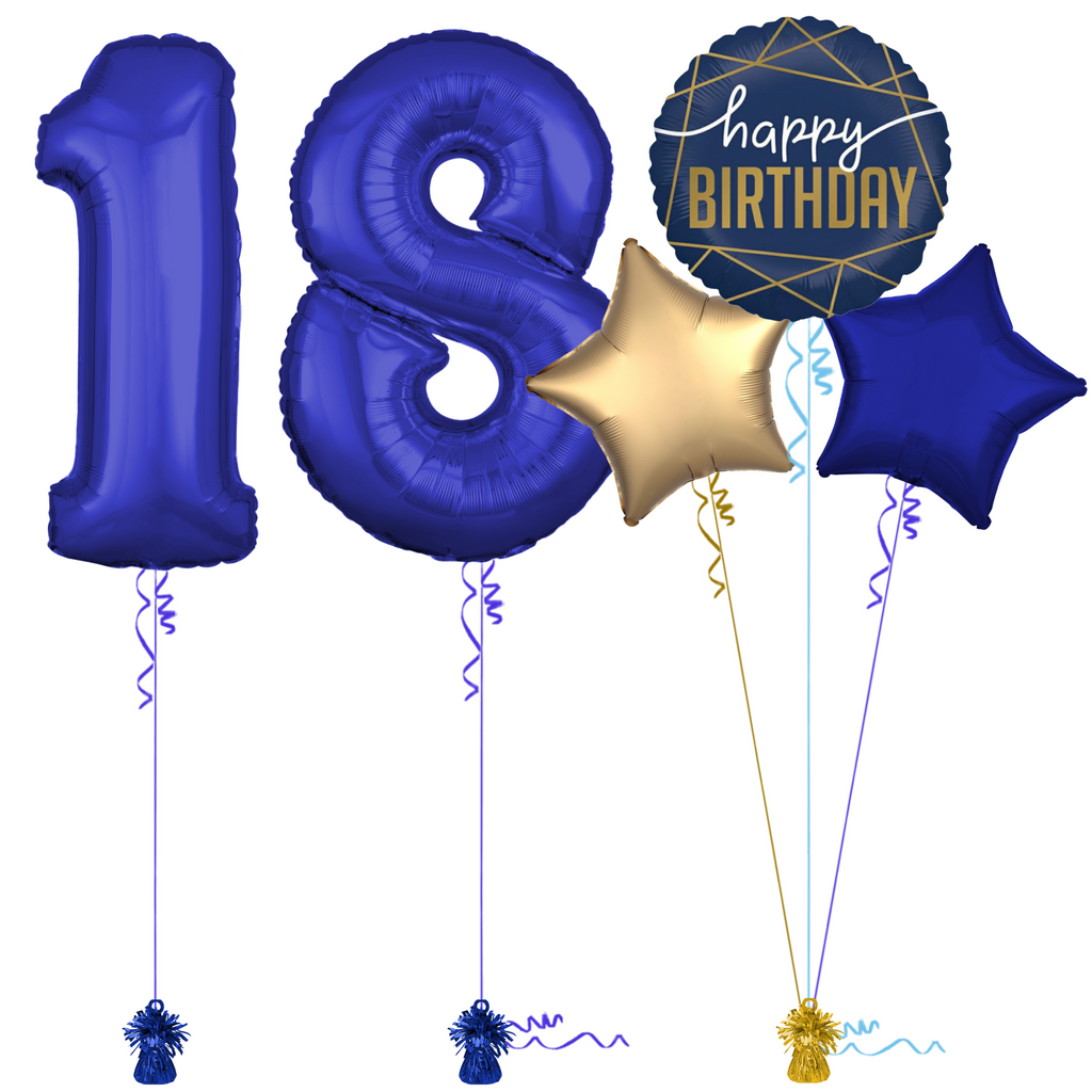 Royal Blue 18th Birthday Balloon Bouquet Set – Balloon Town