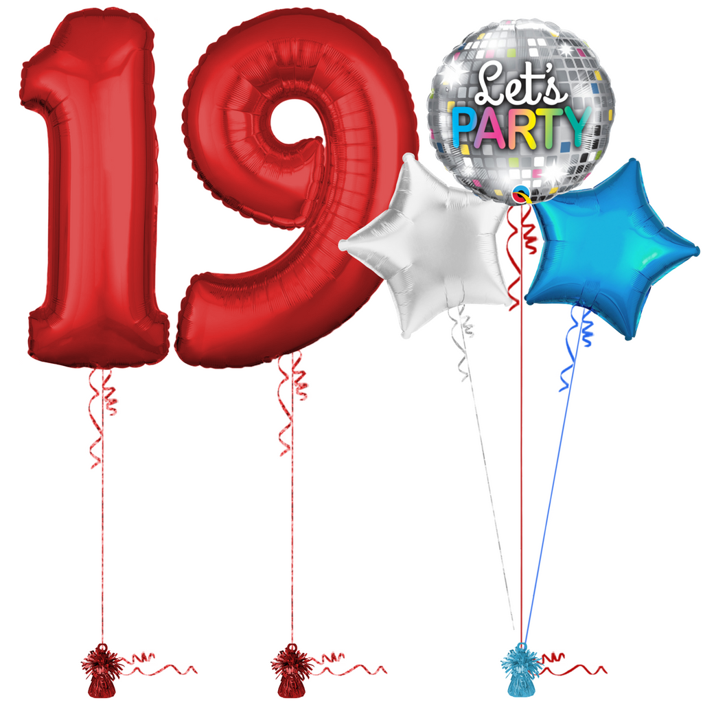 Red 19th Birthday Balloon Bouquet Set – Balloon Town