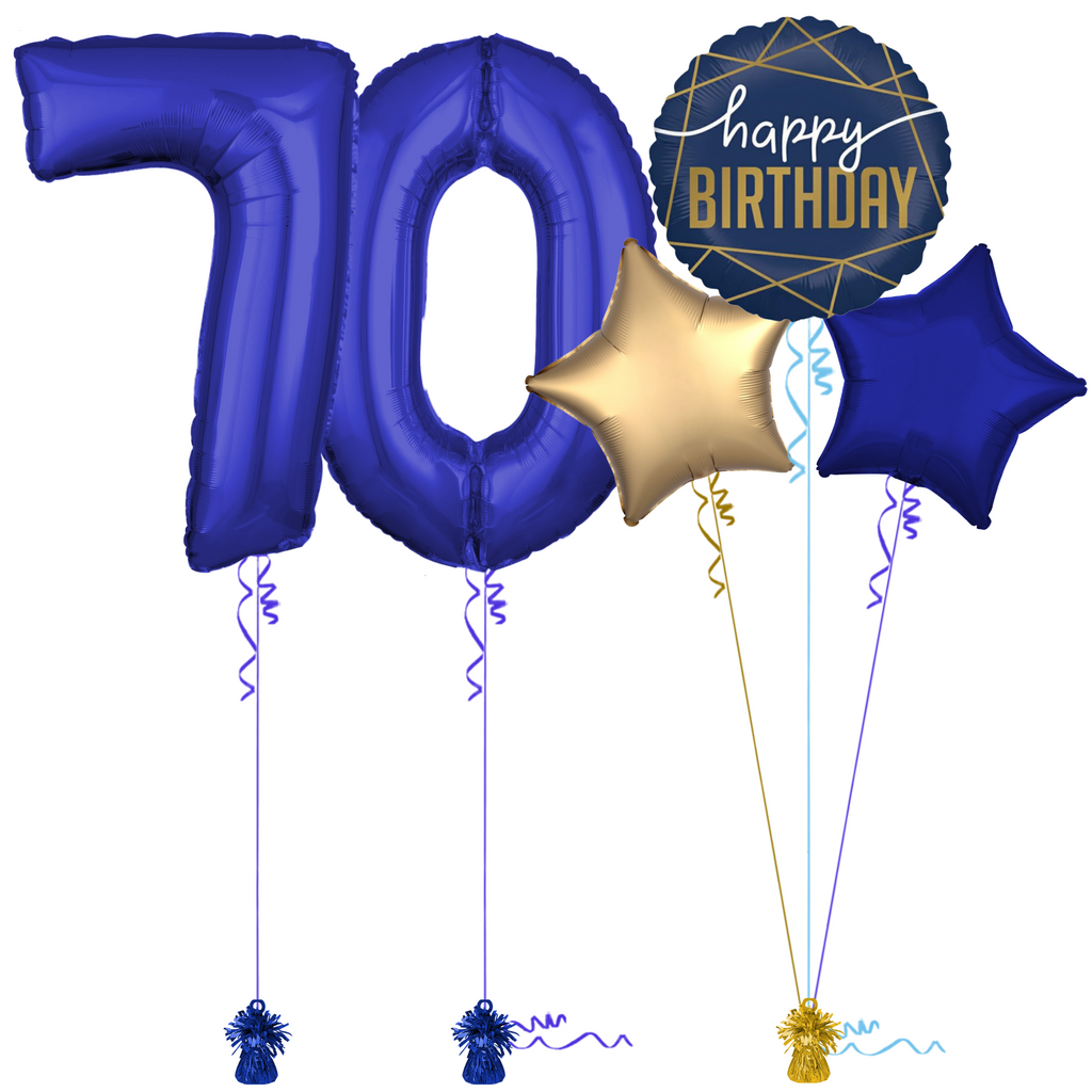 Royal Blue 70th Birthday Balloon Bouquet Set – Balloon Town