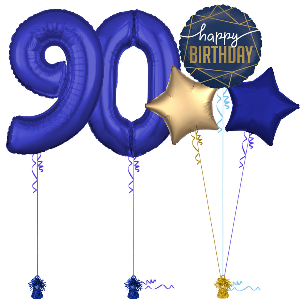 Royal Blue 90th Birthday Balloon Bouquet Set – Balloon Town