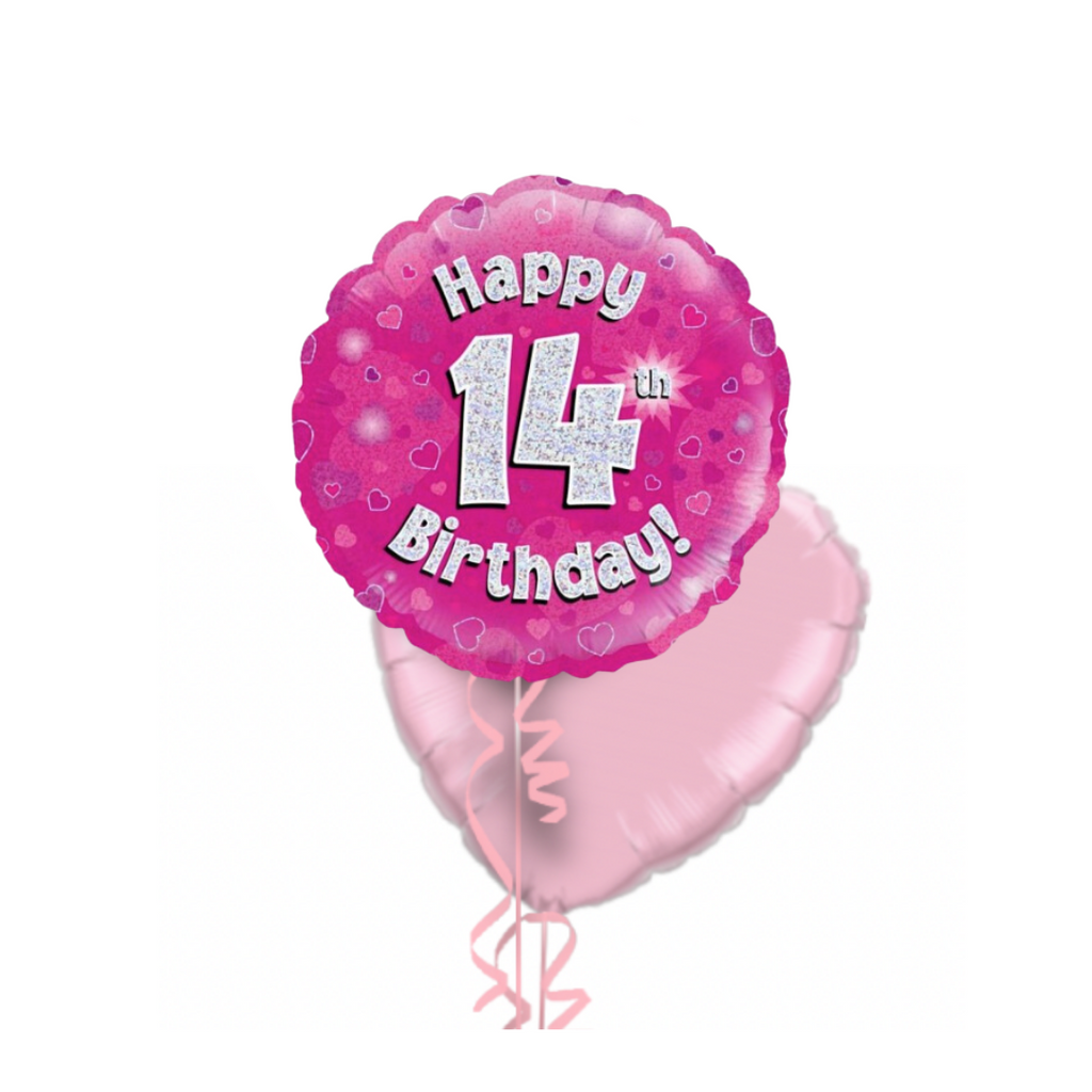 Happy Birthday 14th Pink Foil Balloon Bouquet – Balloon Town