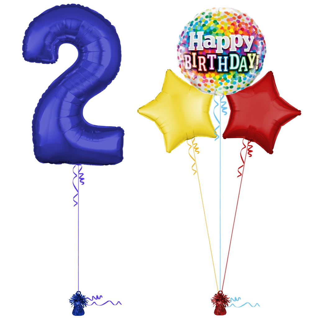 Royal Blue 2nd Birthday Balloon Bouquet Set – Balloon Town