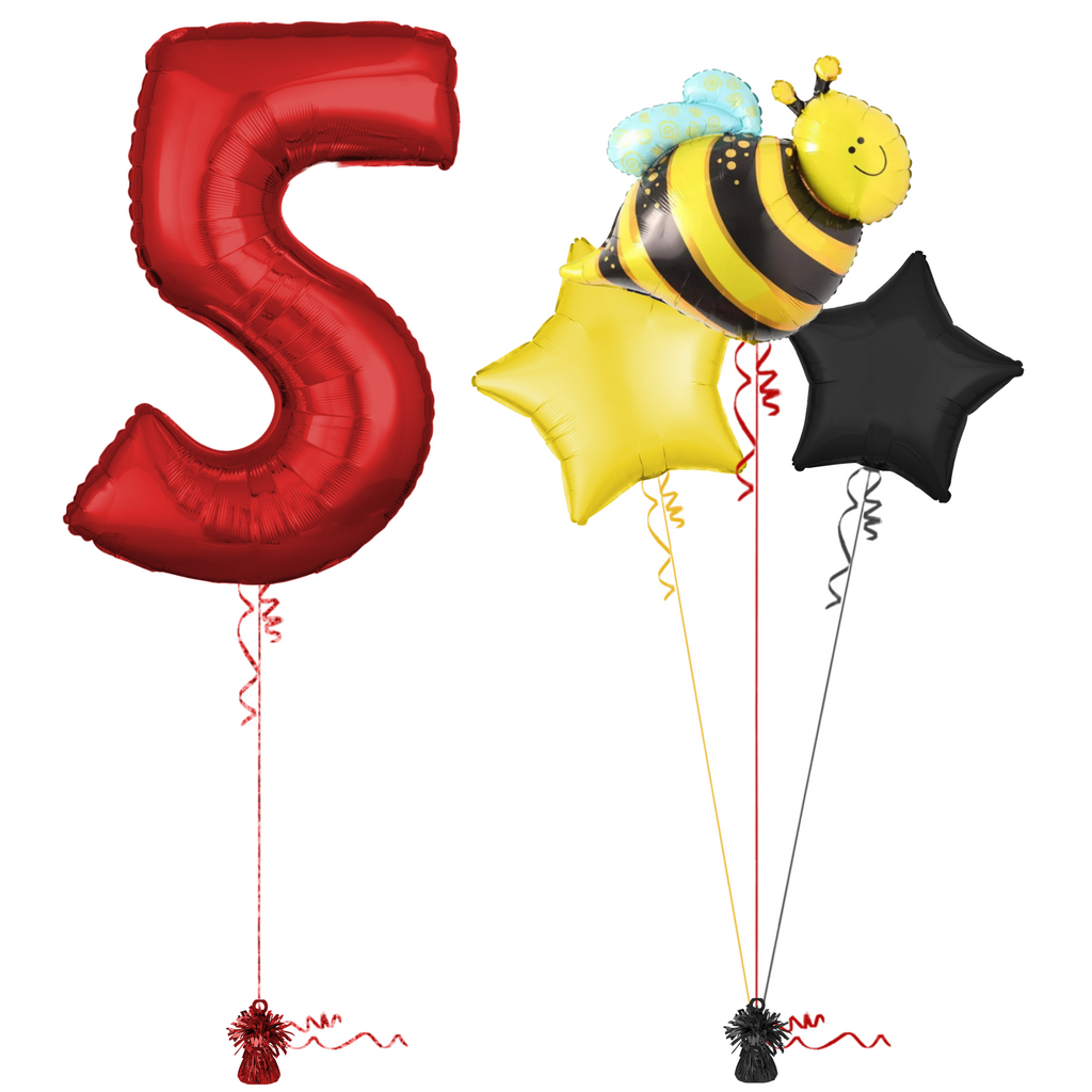 Red 5th Birthday Balloon Bouquet Set – Balloon Town
