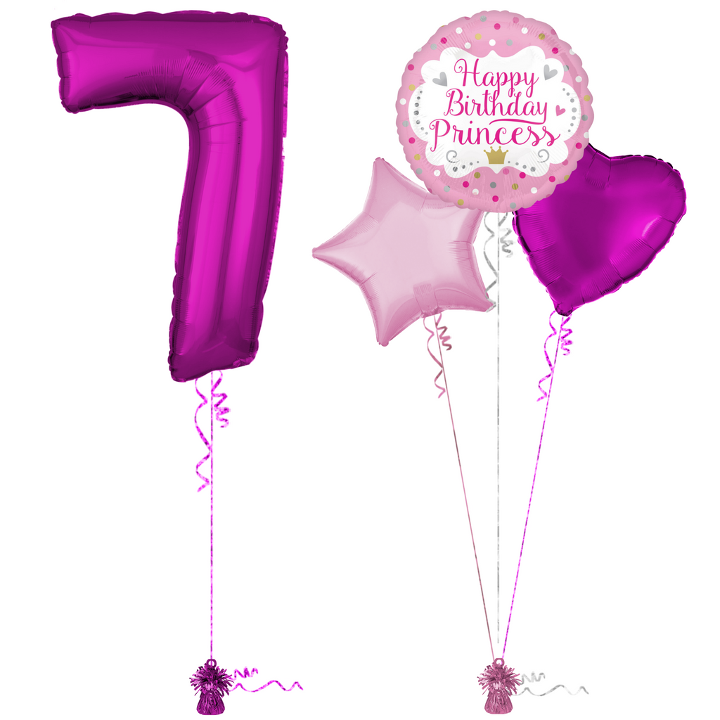 Hot Pink 7th Birthday Balloon Bouquet Set – Balloon Town