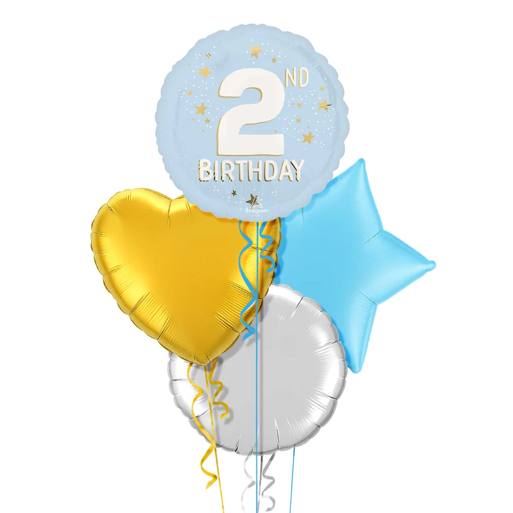 Shop 2nd Birthday Blue Dots Balloon Bouquet for Fun Vibe