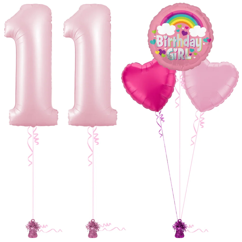 Pastel Pink 11th Birthday Balloon Bouquet | Shop Now!