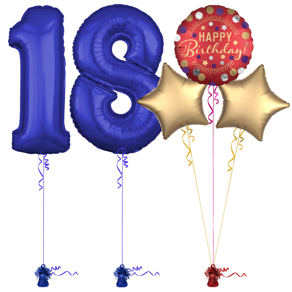 Royal Blue 18th Birthday Balloon Bouquet Set