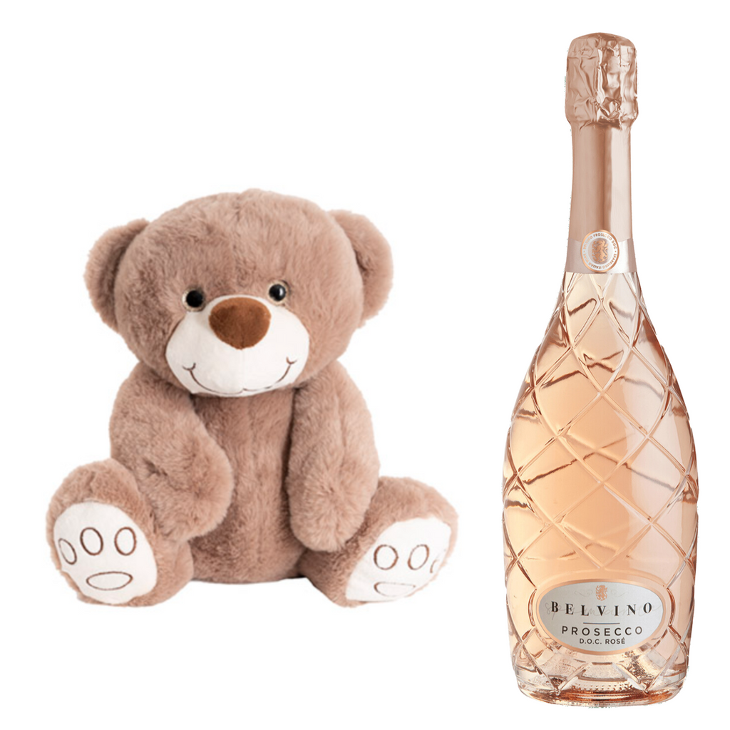 Rosé Prosecco & Teddy Gift Set | Charming Celebration Gifts