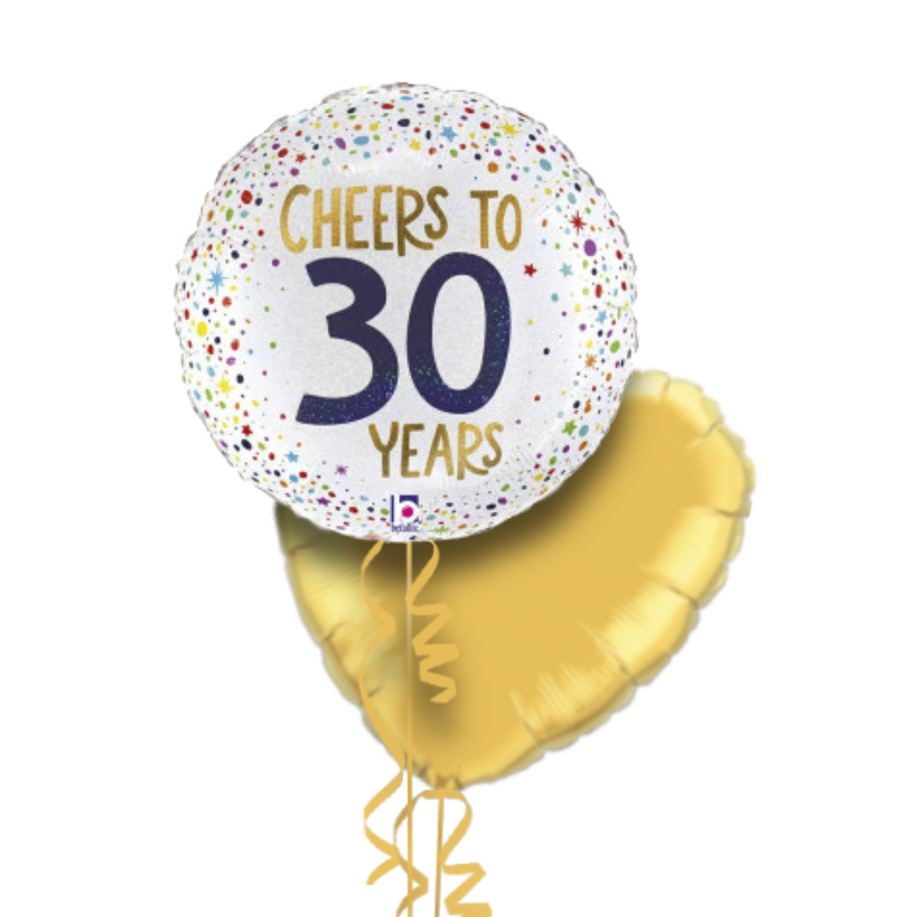 Cheers to 30 Years Birthday Balloon Bouquet – Balloon Town