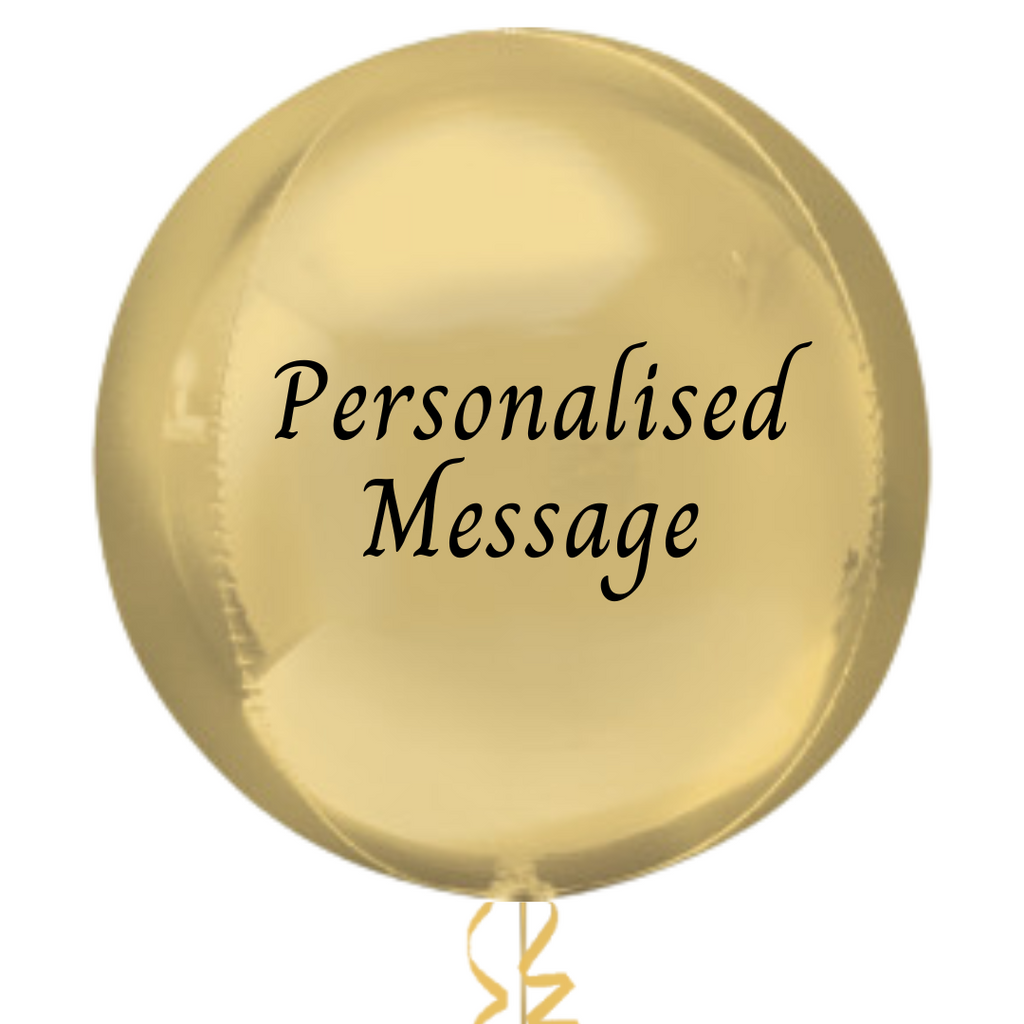Gold Personalised Orbz Balloon