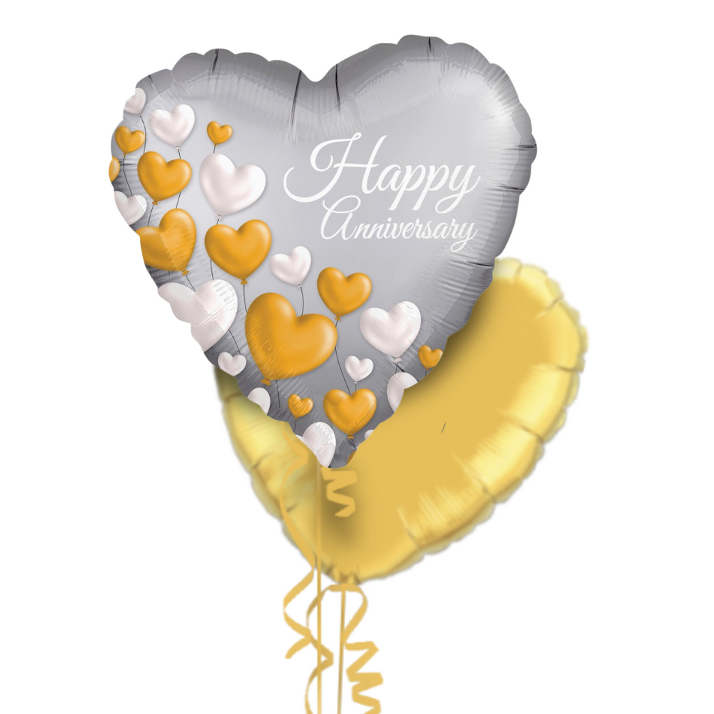 Silver and Gold Anniversary Balloon Bouquet