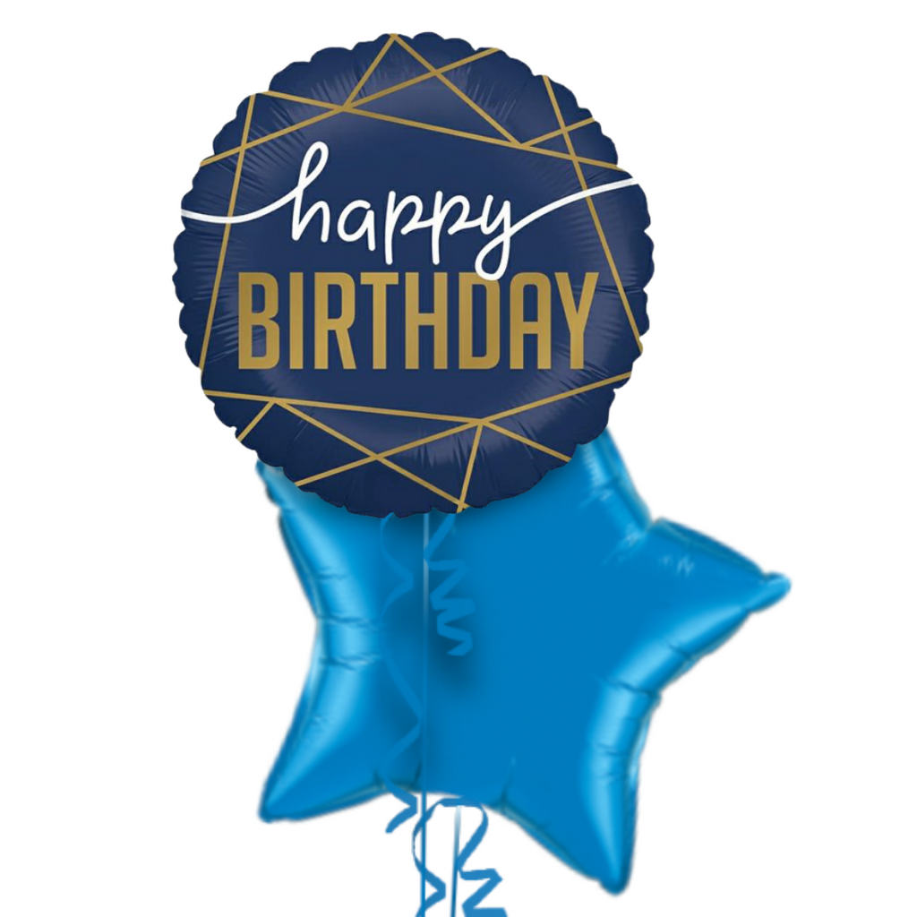 Royal Blue Happy Birthday Balloon Bouquet