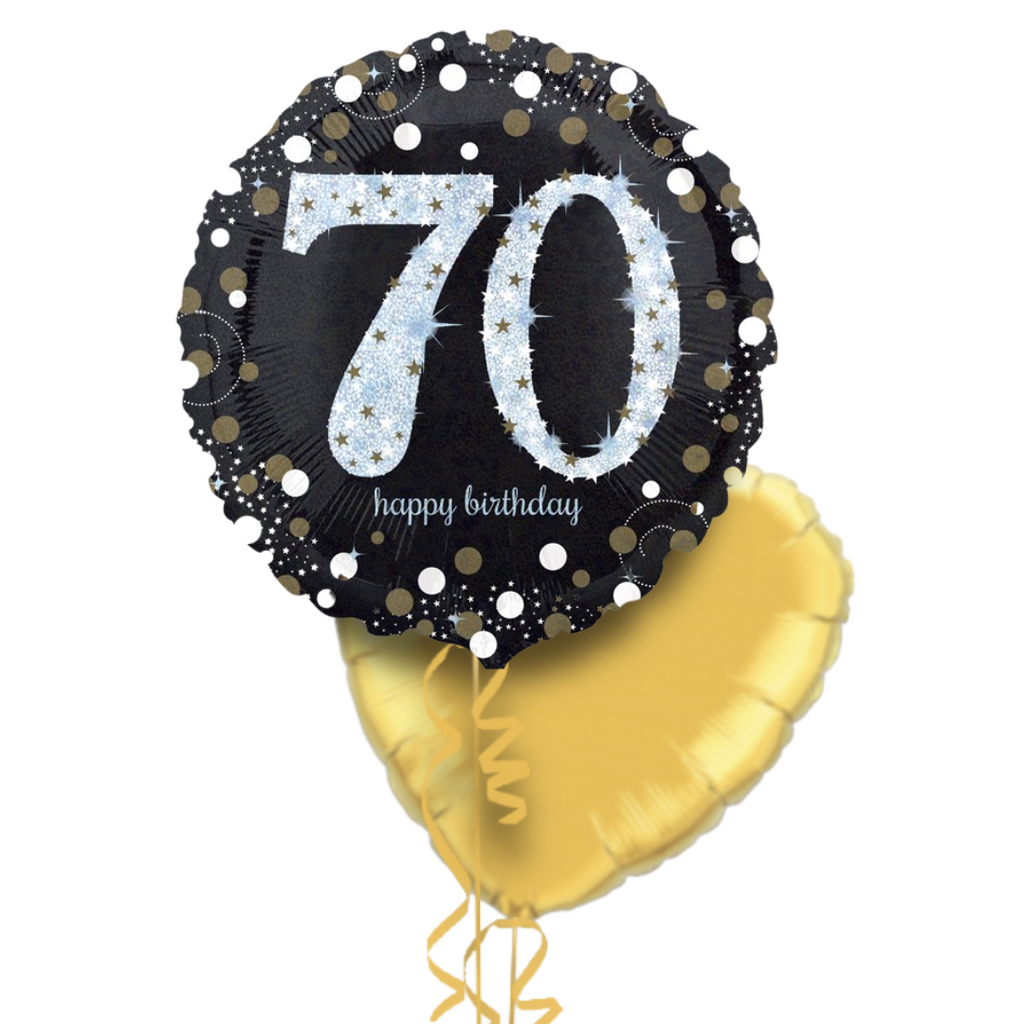 Happy 70th Birthday Holographic Balloon Bouquet – Balloon Town