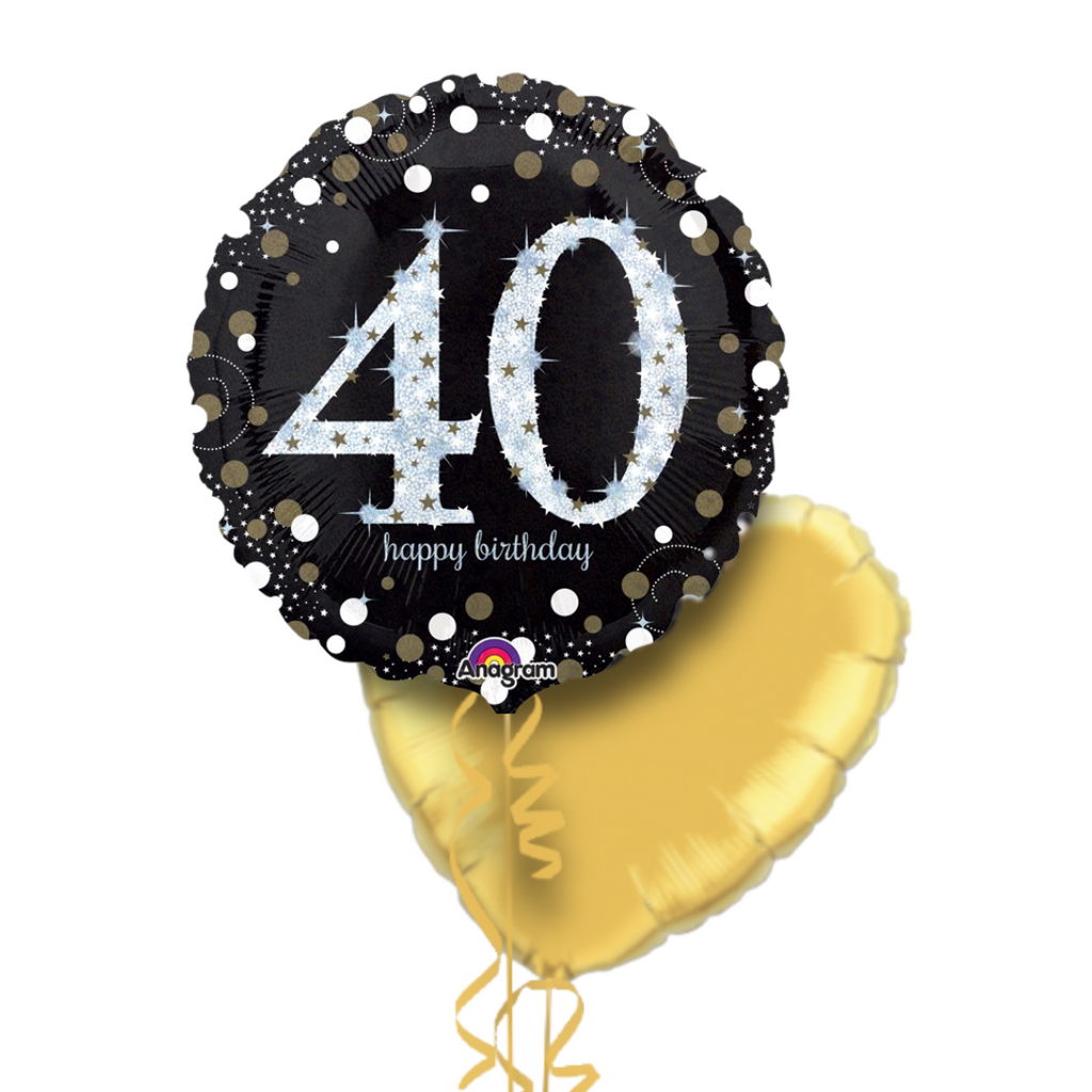 Happy 40th Birthday Holographic Balloon Bouquet – Balloon Town